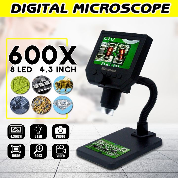Digital Microscope 600X USB Electronic Video Soldering Microscope ...