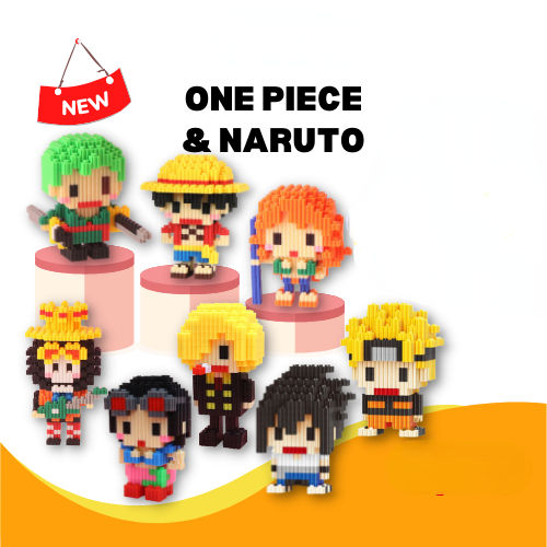Mini Building Block Luffy Zoro Sasuke Cute Cartoon Toys Nano Block ...