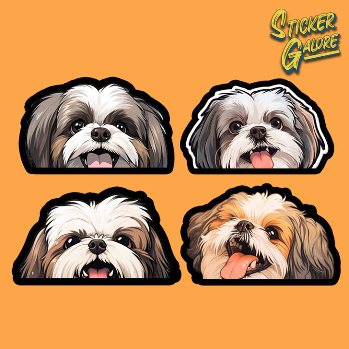 SHIH TZU DOG PEEKER STICKERS (WATEPROOF AND SCRATCH PROOF, VINYL ...