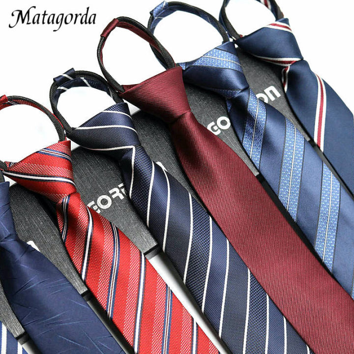 48*6 cm Men's Tie Business Formal Dress Wear Stripe Solid Colors Zipper ...