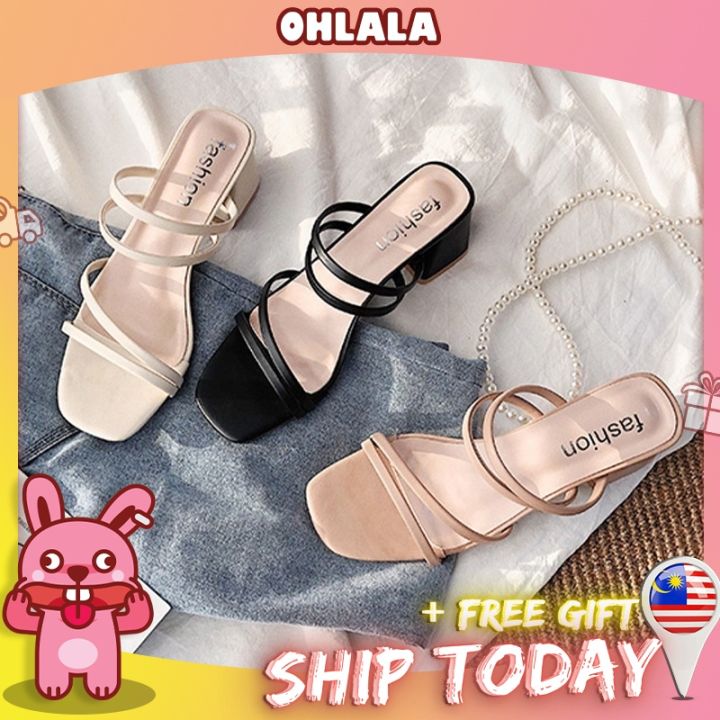 READY STOCK🔥OLL Heels Sandal Casual Fashion Lady Outdoor Strappy High ...
