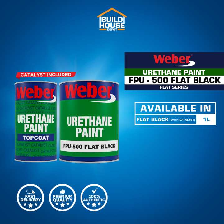 WEBER Urethane Paint Flat Black (with Catalyst) - 1L | Lazada PH