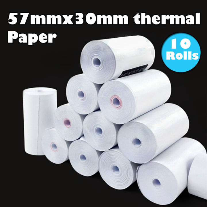 10 Rolls 57mm*30mm Size Thermal Receipt Paper Roll Suitable For ...