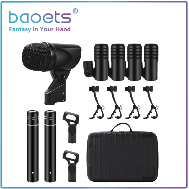 Wired Dynamic Drum Mic Kit Use For Drums, Vocal,Musical Instruments ...