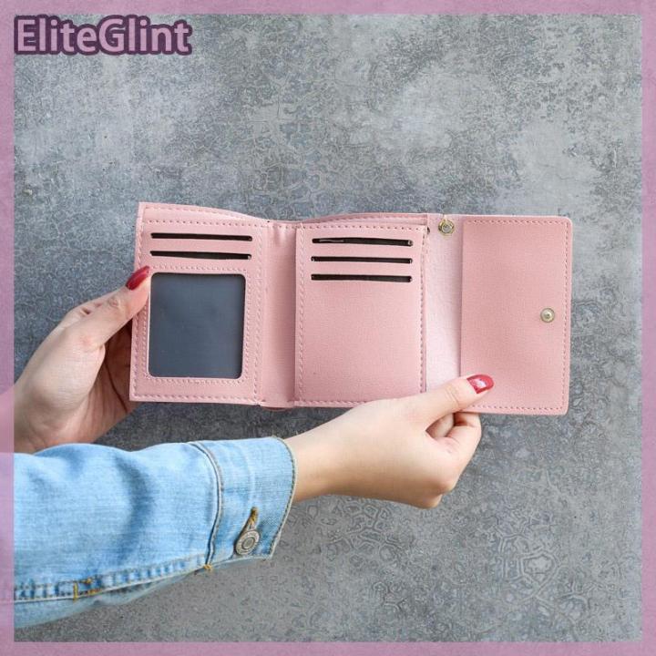 [EliteGlint] Cute Small Wallet For Girls Women Tri-folded Wallet Cash ...