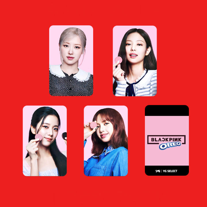 BlackPink x Oreo Photocard Blackpink Oreo Pink Blackpink Oreo Black ...