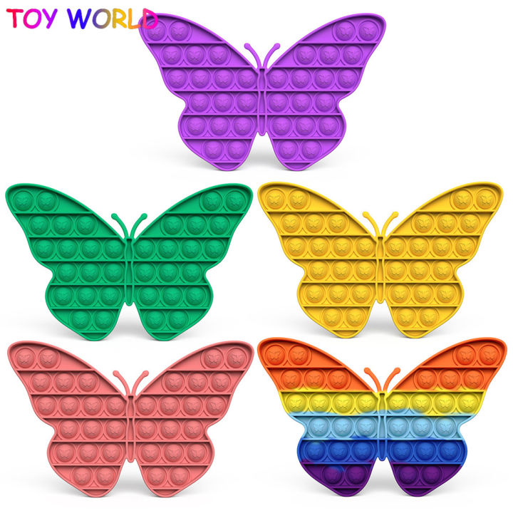 Pop it fidget toy butterfly shape light pink cheap Push Pop Pop Bubble ...