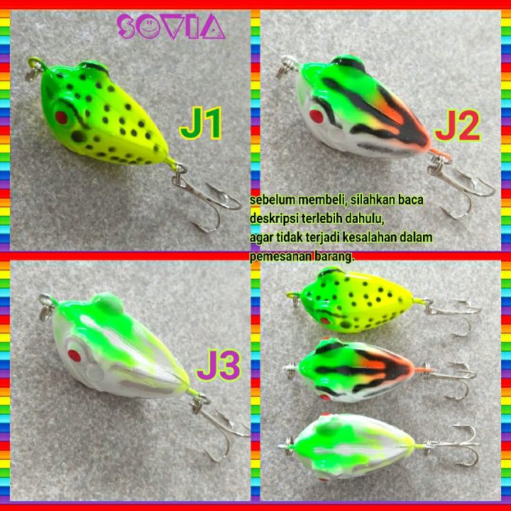 1pcs hard frog J1 J2 J3 umpan jump frog Sinking pengganti minnow ada ...