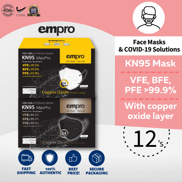 Empro KN95 Max Pro Mask Copper Oxide 5-Ply Mask Protective Respirator ...