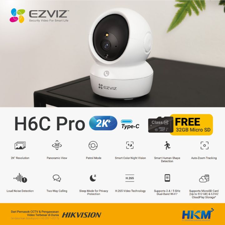 EZVIZ H6C Pro 2K+ 4MP IP Camera WIFI CCTV IPCam 2Way-Audio Dual-Band 2. ...