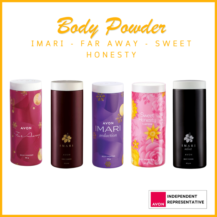 Avon Body Powder 40 grams (FAR AWAY, IMARI ORIGINAL, SEDUCTION, VELVET ...