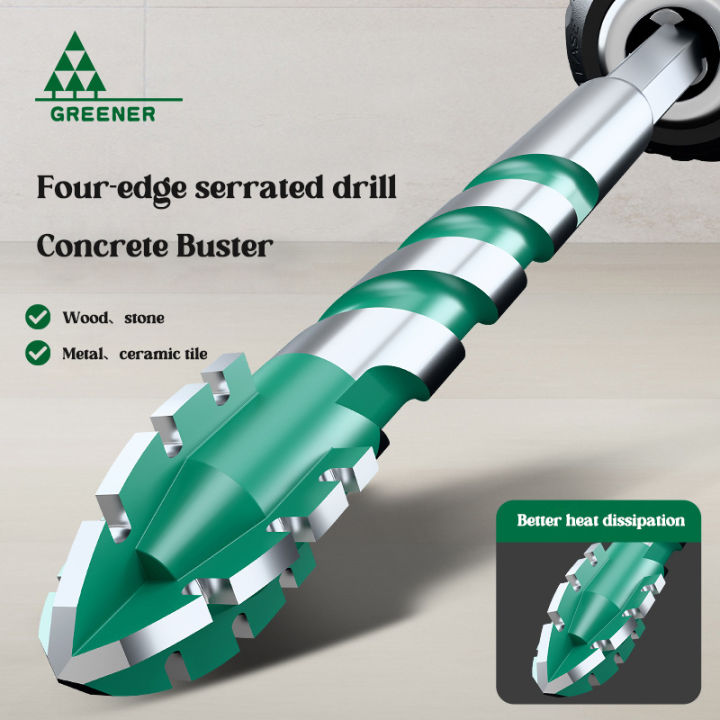 Four-edged serrated eccentric bit Special electric drill for tile concrete drilling Ultra-high ...