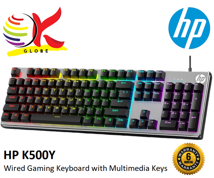 HP K500F / K500Y MEMBRANE USB WIRED GAMING KEYBOARD WITH LED BACKLIGHT ...