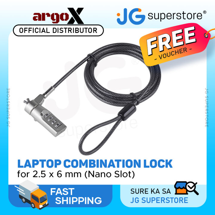 ArgoX 4 PIN Numeric Combination Type Security Laptop Lock Cable with ...