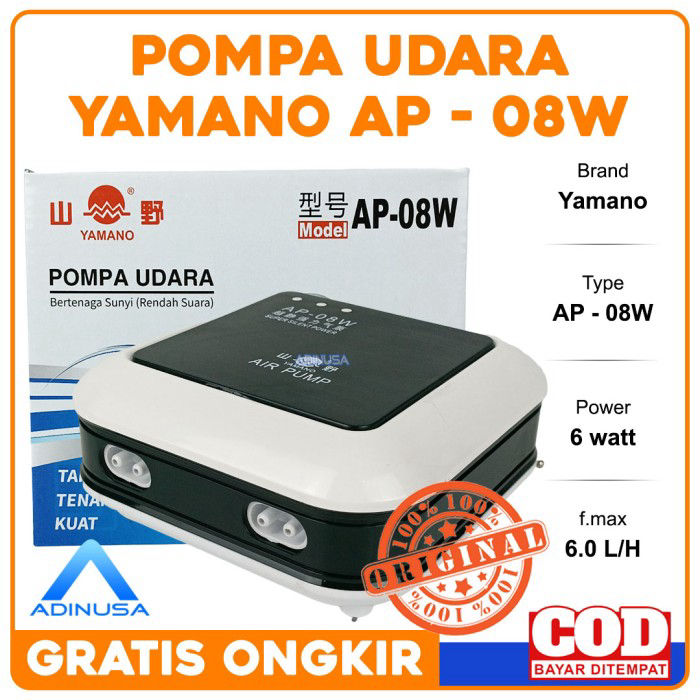 POMPA AERATOR 4 LUBANG YAMANO AP 08W APO8W AQUARIUM KOLAM | Lazada Indonesia