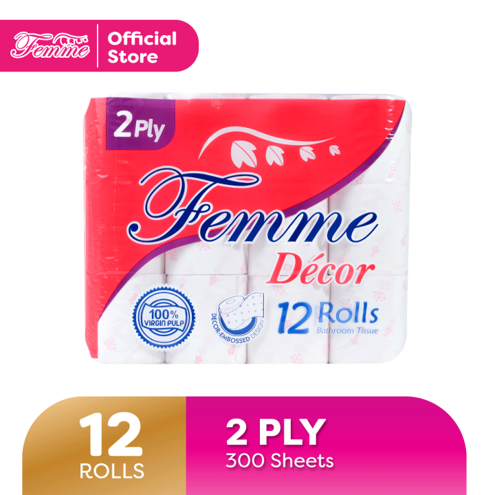 Femme 2 Ply Bathroom Tissue (12 ROLLS) | Lazada PH
