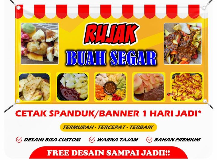 SPANDUK BANNER RUJAK MANIS RUJAK BUAH DAN GADO GADO 100X50CM BISA ...