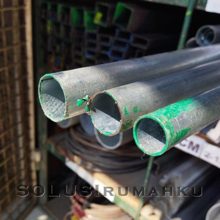 ( 6 x 1 mtr ) Pipa Galvanis Polos 1/2" TANPA DRAT / pipa besi / tiang ...