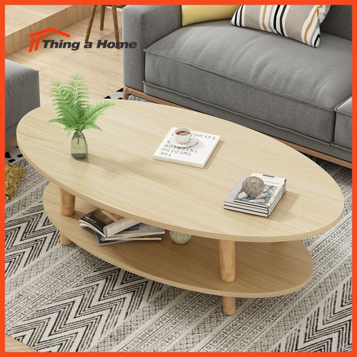 Woww สุดคุ้ม Thing a Home โต๊ะกลางโซฟา โต๊ะกาแฟ 2ชั้น ทรงโค้งมน ราคาโปร ...