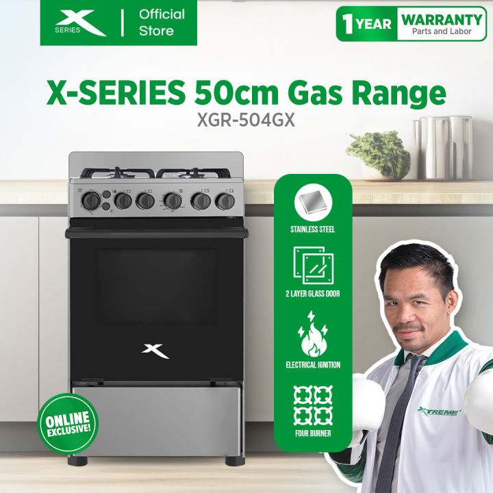 X-SERIES 50cm Gas Range with 4 Burner and 55L Oven Free Standing ...