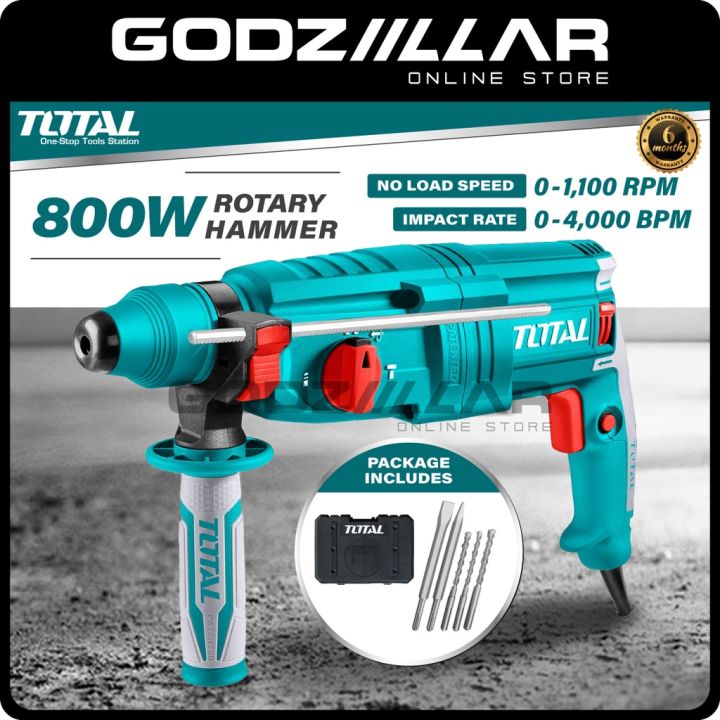 Total 800W 4 IN 1 Rotary Hammer Drill TH308268 | 4 Functions | Heavy ...