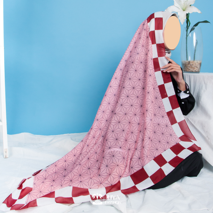 Hijab Jilbab Anime KIMETSU NO YAIBA - NEZUKO Kamado | Hijab Print Motif ...