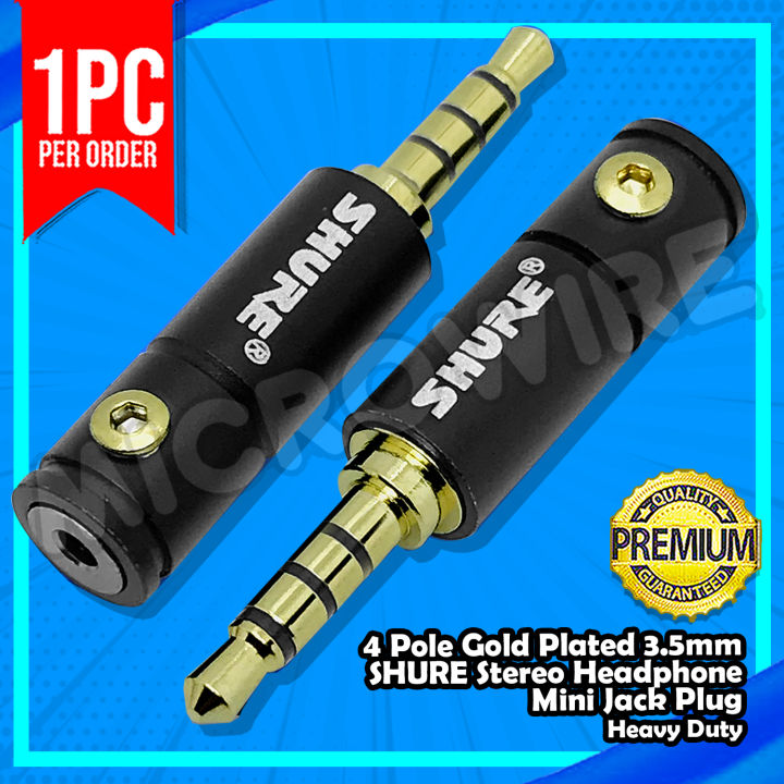 4 Pole 3.5mm SHURE Stereo Headphone Mini Jack Plug | Lazada PH