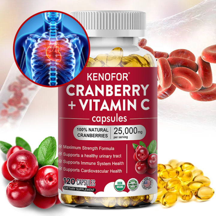 Cranberry + Vitamin C supplement for urinary and cardiovascular health ...