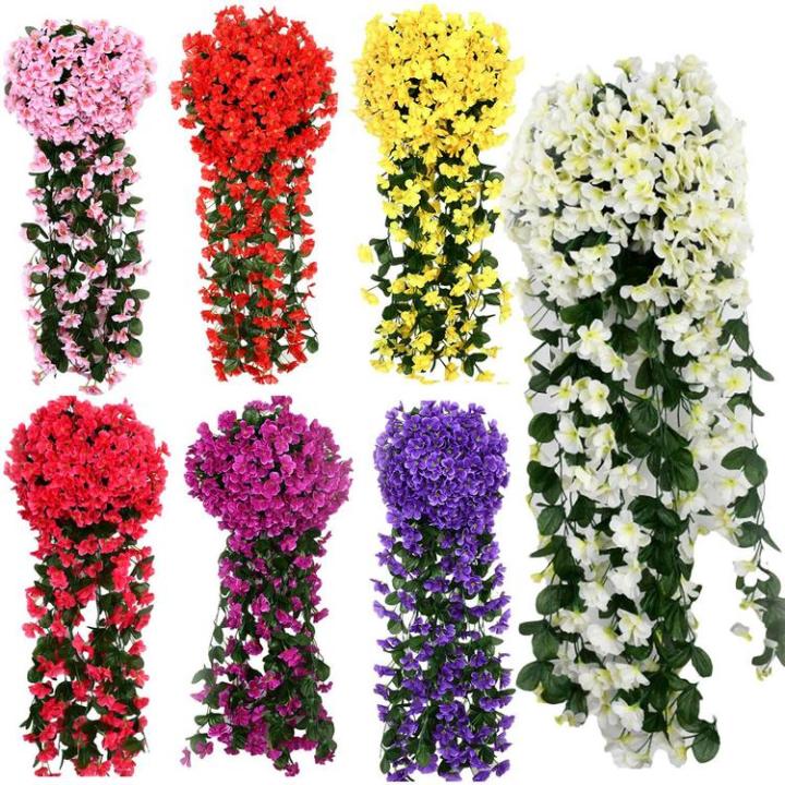 Artificial Violet Flower Wall Violet Vine Wall Flower Basket Garland ...