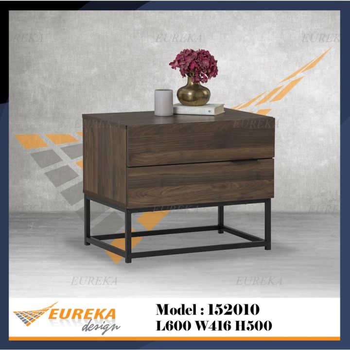 EUREKA DIY 2ft Side Table Hall Drawer Modern Industrial Wood Metal ...