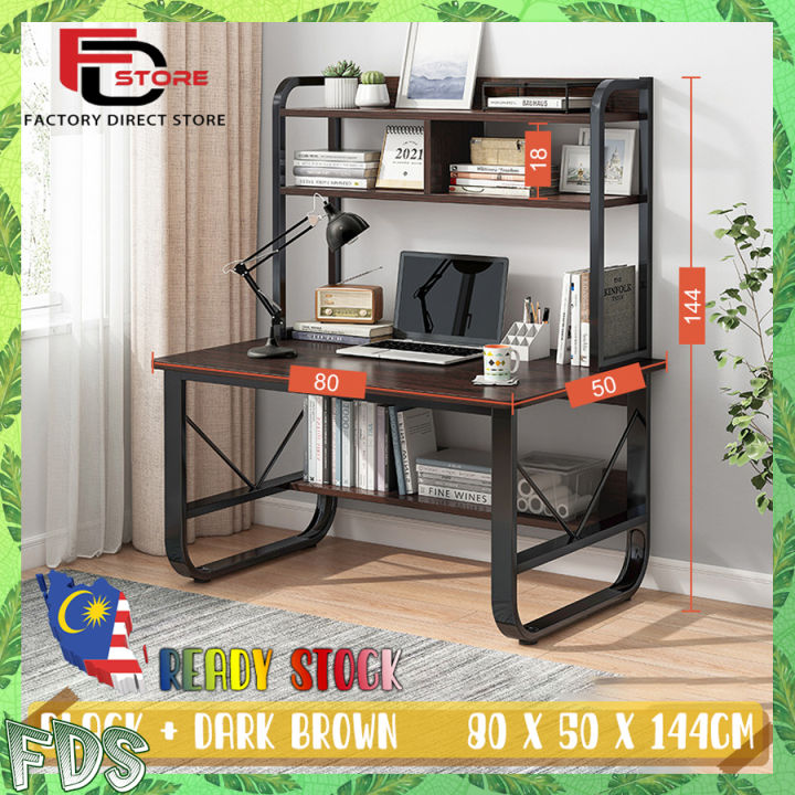 FDS A365 Modern Computer Study Table With Book Shelves, Built-Up ...