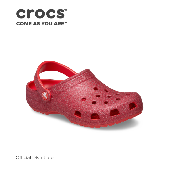 Crocs Unisex Classic Glitter Clog in Cherry Red | Lazada PH