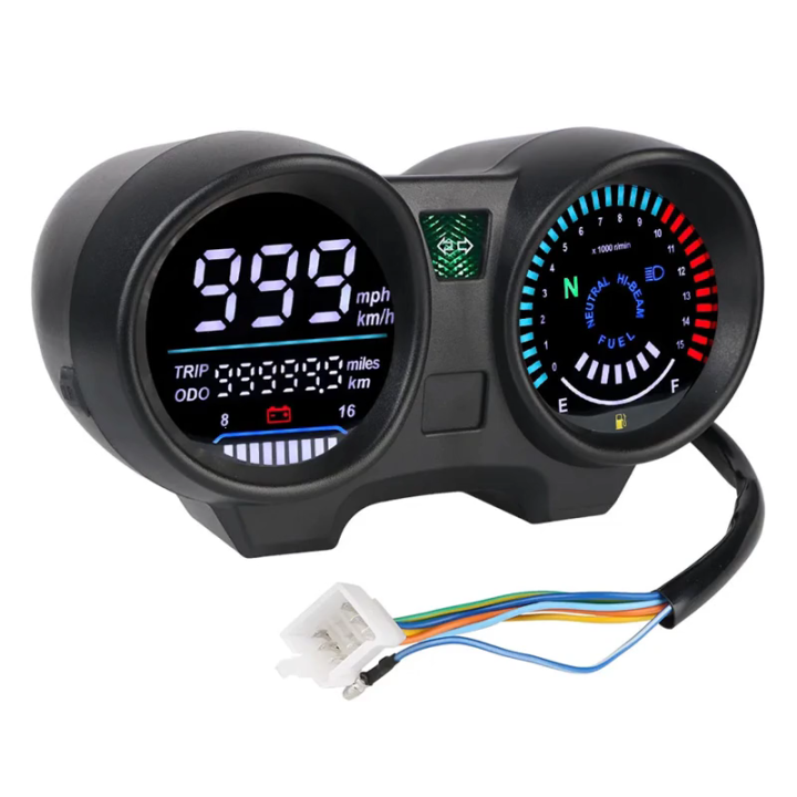 Clear Digital Speedometer Meter Tachometer Motorbike Instrument ...