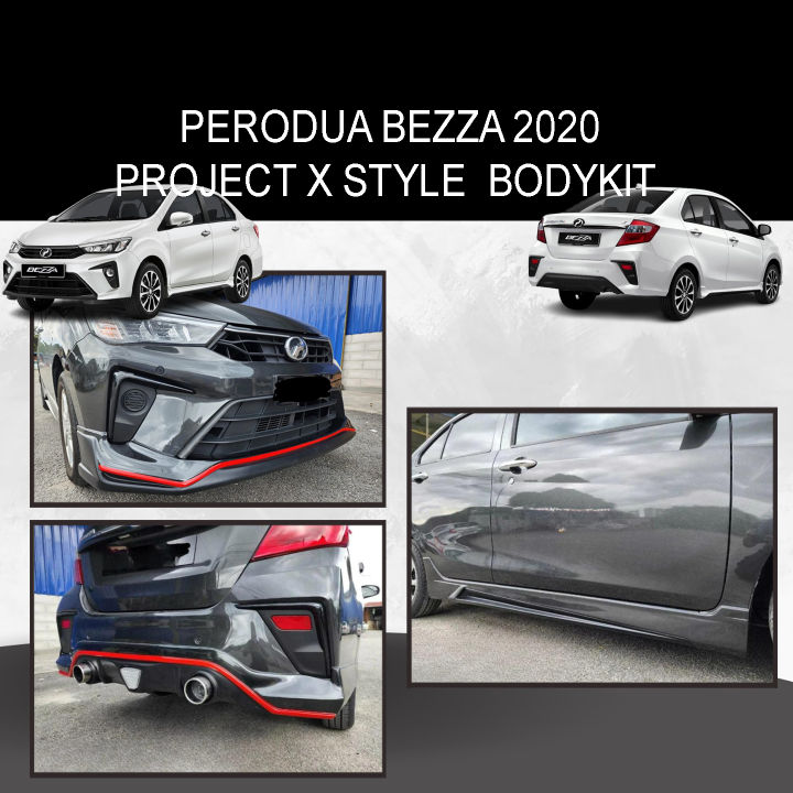 PERODUA BEZZA 2020 PROJECT X STYLE FULL SET BODYKIT FRONT SKIRT,SIDE ...