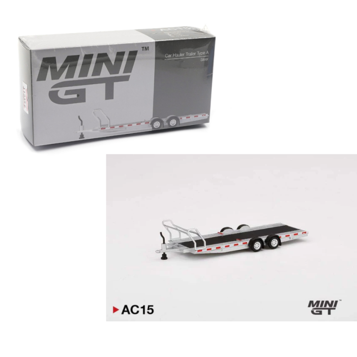 MINI GT 1/64 Scale Car Hauler Trailer Type A Silver (MGTAC15) Die-cast ...