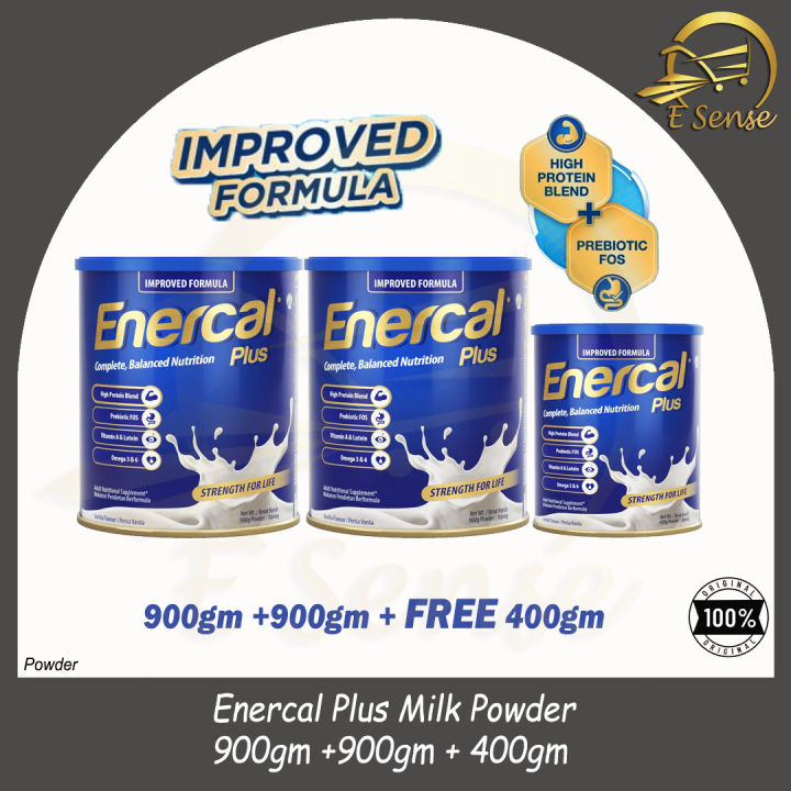 [E SENSE] Enercal Plus Milk Powder For Adult Value Pack - 900g + 900g + 400gm EXP01/2026 | Lazada