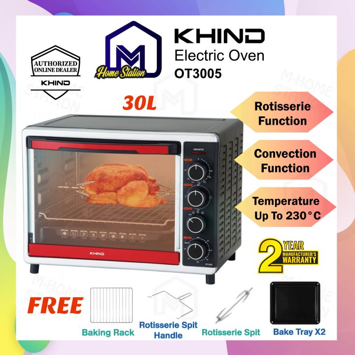 Khind 30L Electric Oven with Rotisserie and Convection Function OT3005 ...