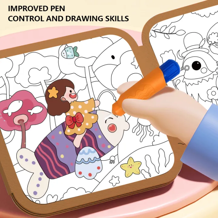 NIKO Magic Water Drawing Book For Kids With Pen Early Educational Busy ...