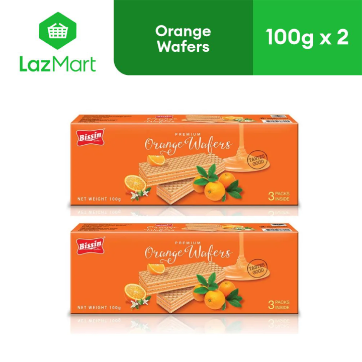 Bissin Wafer Orange Flavor 100g x 2 | Lazada PH