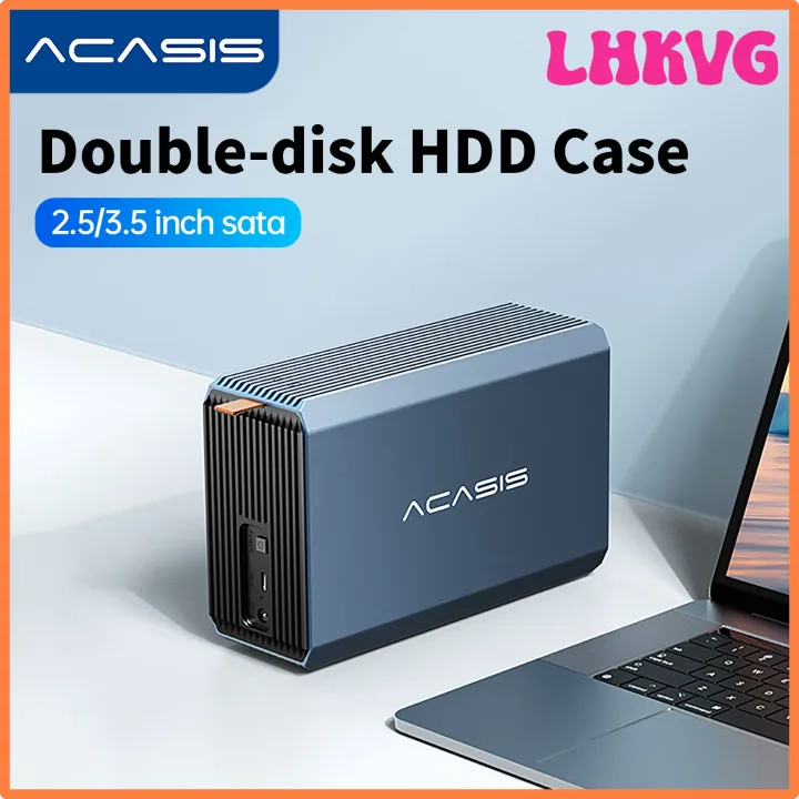 LHKVG Acasis HDD Case 2.5/3.5 Inch Dual Bay External Hard Drive ...
