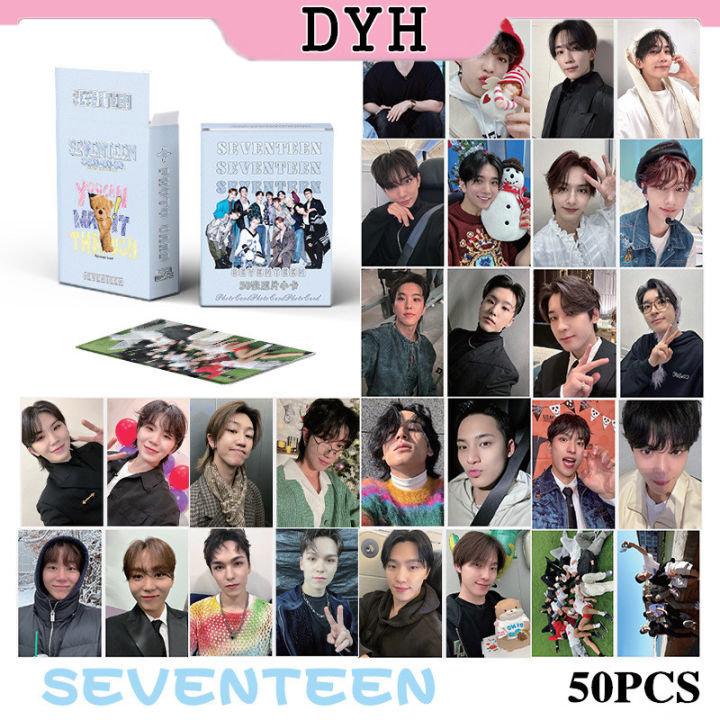 50pcs/box Seventeen Photocards Laser Card Wonwoo JUN The8 Album Lomo ...