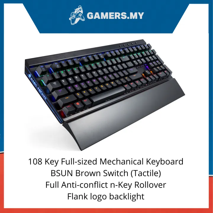 Magic-Refiner MK7 108 Key Wired Mechanical Keyboard - BSUN Brown Switch ...