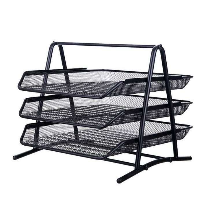 Desk File Organizer Document Paper Stackable Metal Mesh File Home Tray