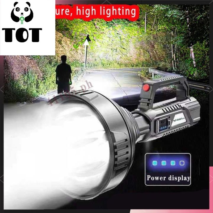 TOT LEDSearchlight Spotlight Big Beam LongRange Flashlight USB ...