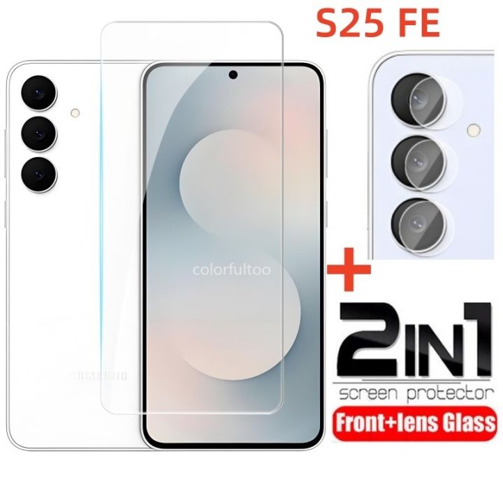 2in1 Glass Protective Film For Samsung Galaxy S25 FE 4G 5G 2025 9H HD ...
