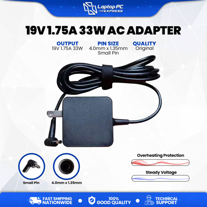 LPCE Laptop Charger Original Asus 19V 1.75A 4.0mm x 1.35mm Compatible ...