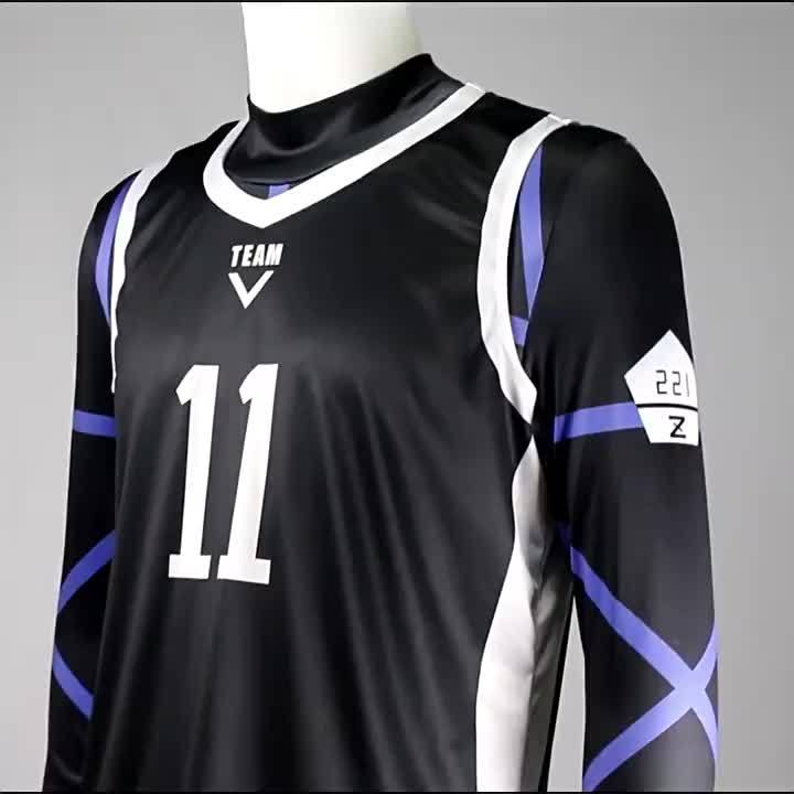 Anime Blue Lock Seishiro Nagi Cosplay Costume Wig #11 Team V Uniform ...