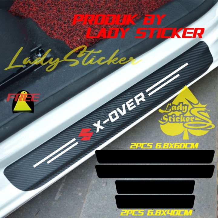 SILLPLATE CARBON 3D MOBIL X-OVER STICKER KARBON 3D PIJAKAN KAKI MOBIL ...