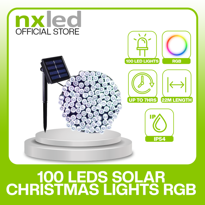 Nxled 100 LED Solar Christmas Lights RGB (ANX-SCL100RGB) | Lazada PH