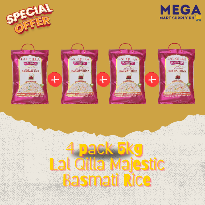 MegaMart Supply PH, 4 Pack 5kg Lal Qilla Majestic Basmati Rice | Lazada PH